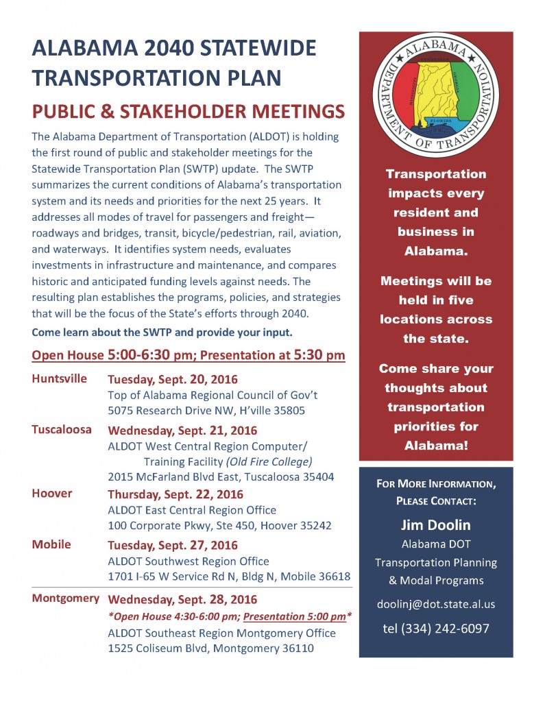 Coming Soon: ALDOT Statewide Transportation Plan – Huntsville Area ...